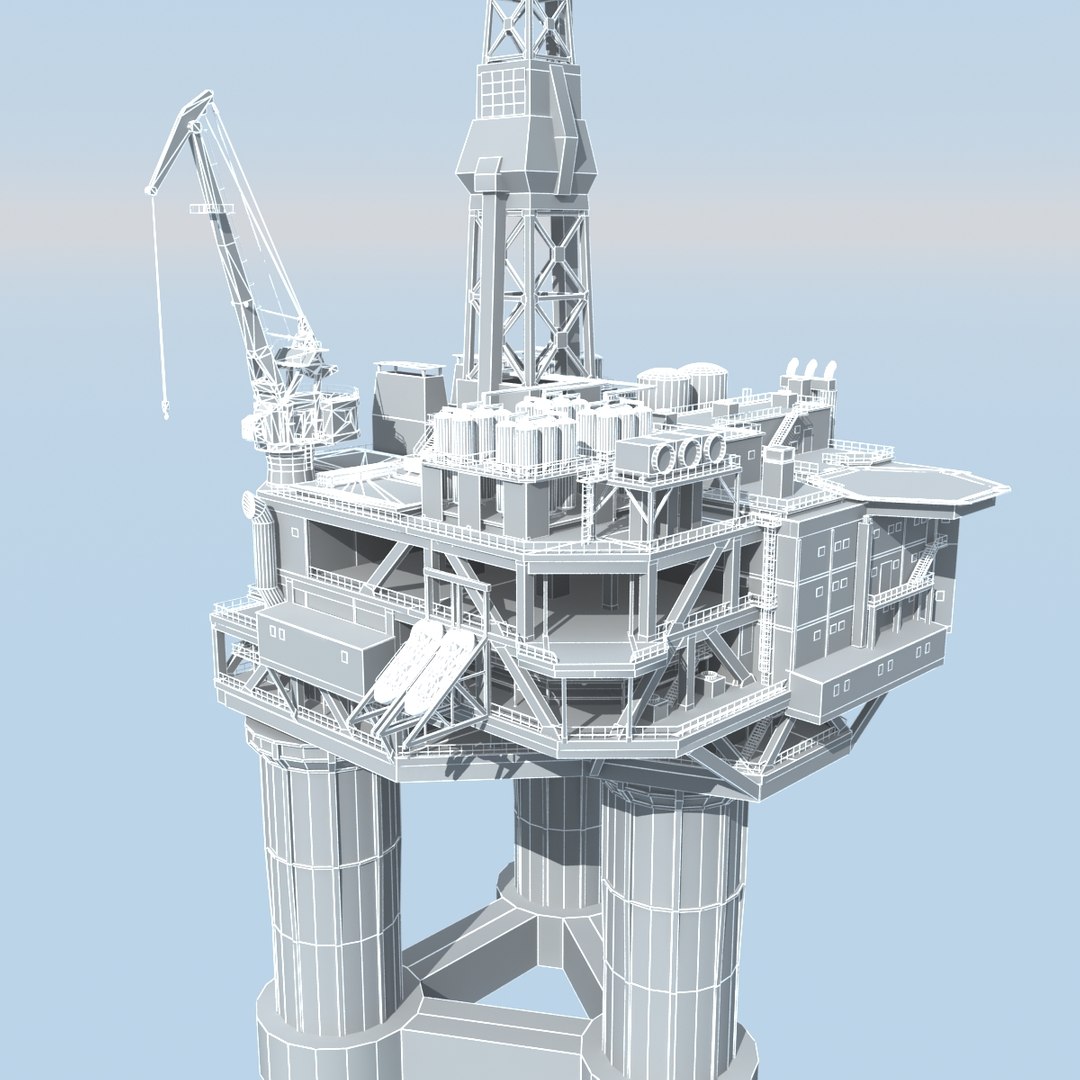 oil rig platform 3d model