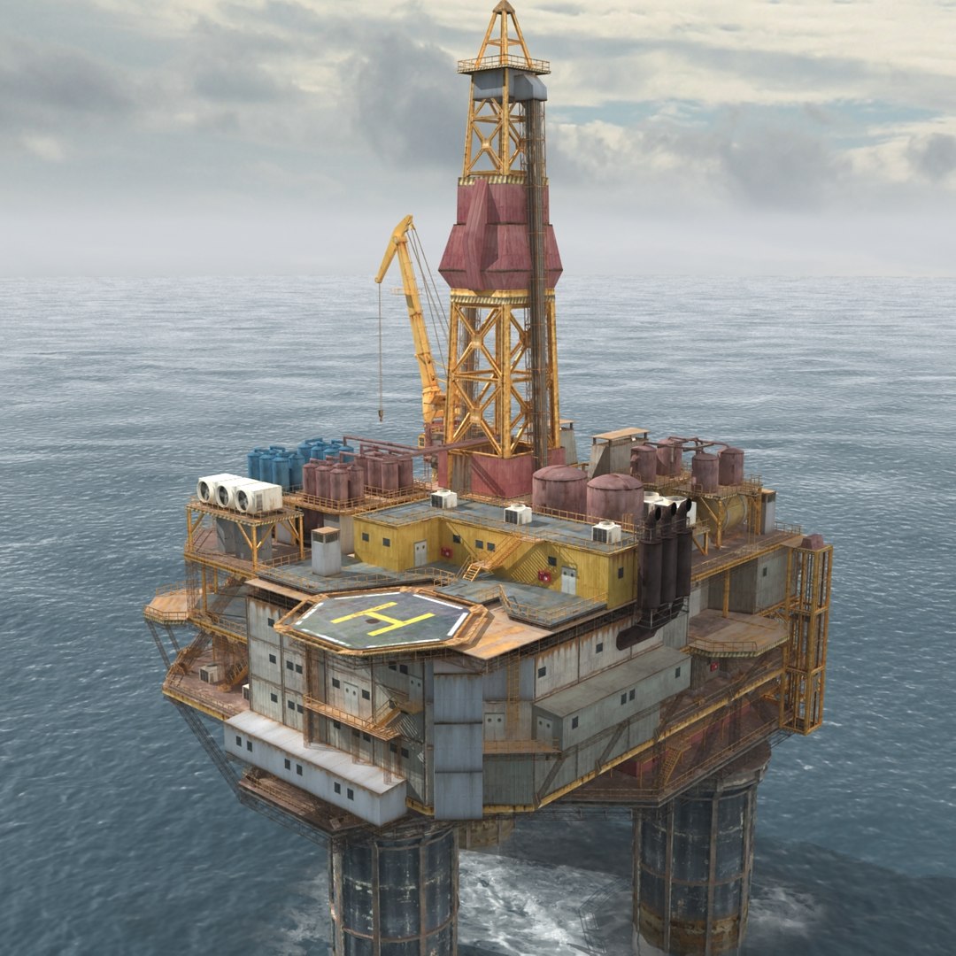 oil rig platform 3d model