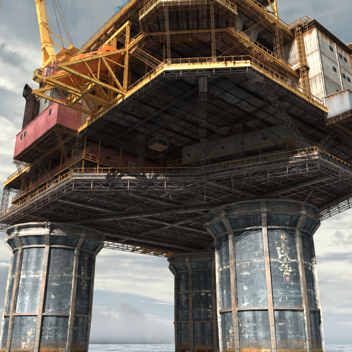 oil rig platform 3d model