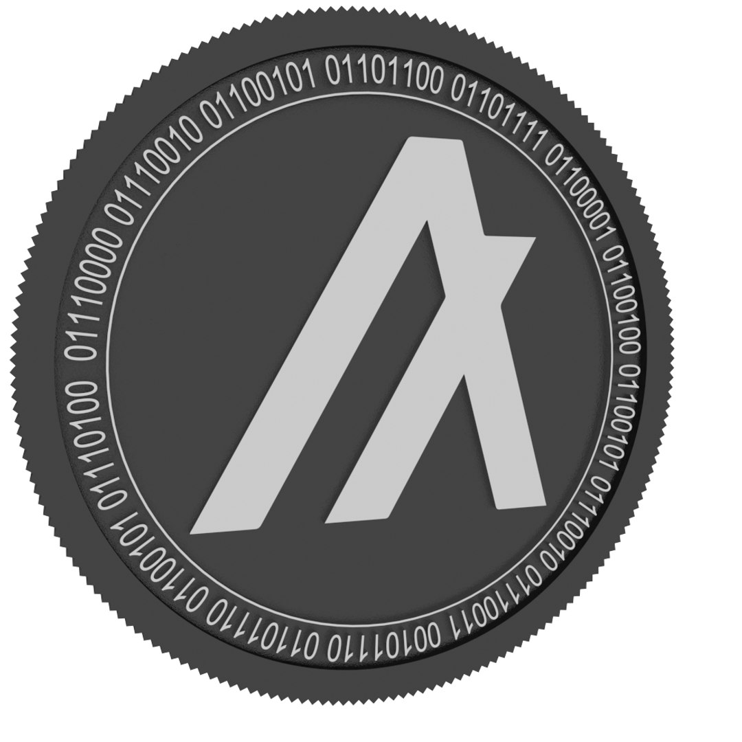 Algorand black coin 3D model - TurboSquid 1492932