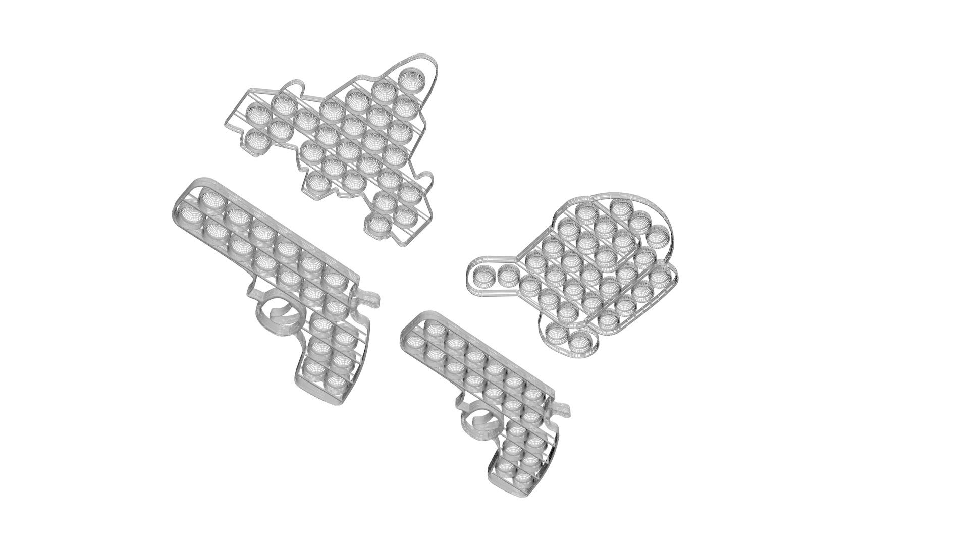 3D Army Pop It Fidget Toys Set - TurboSquid 1769412