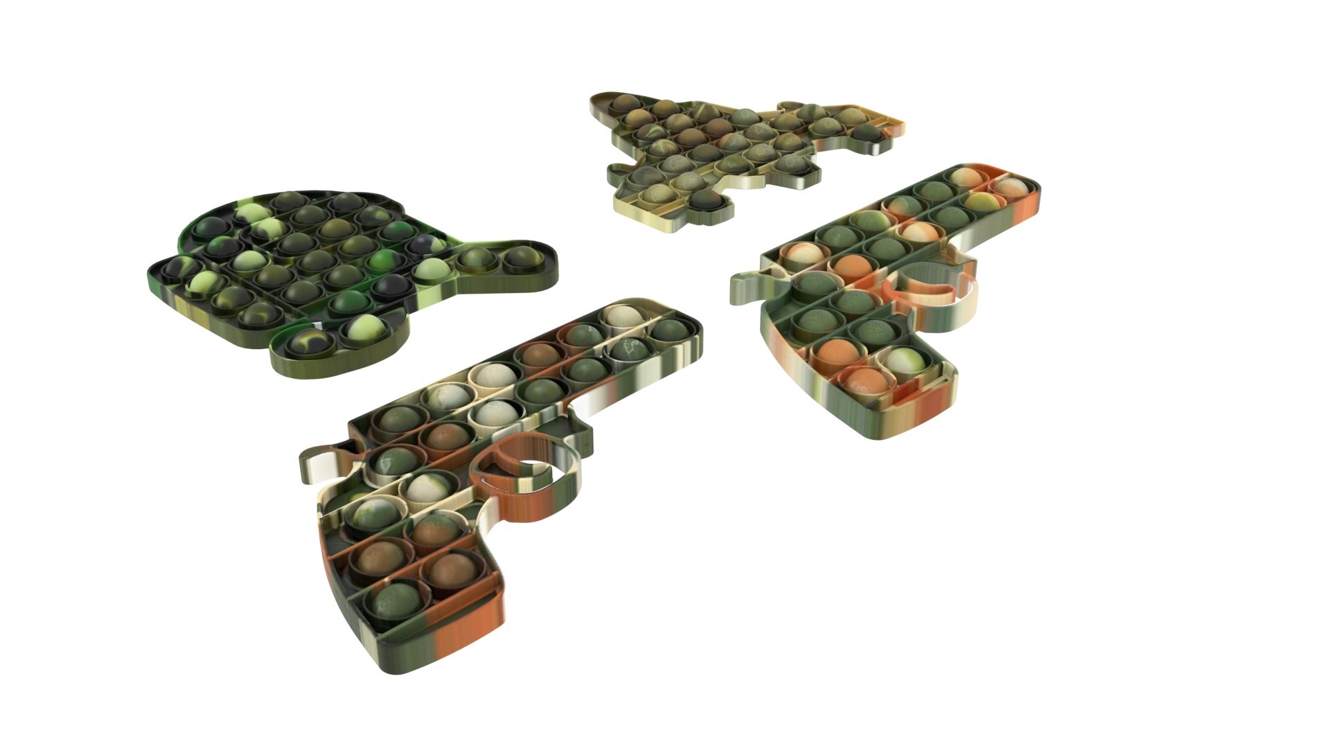 3D Army Pop It Fidget Toys Set - TurboSquid 1769412