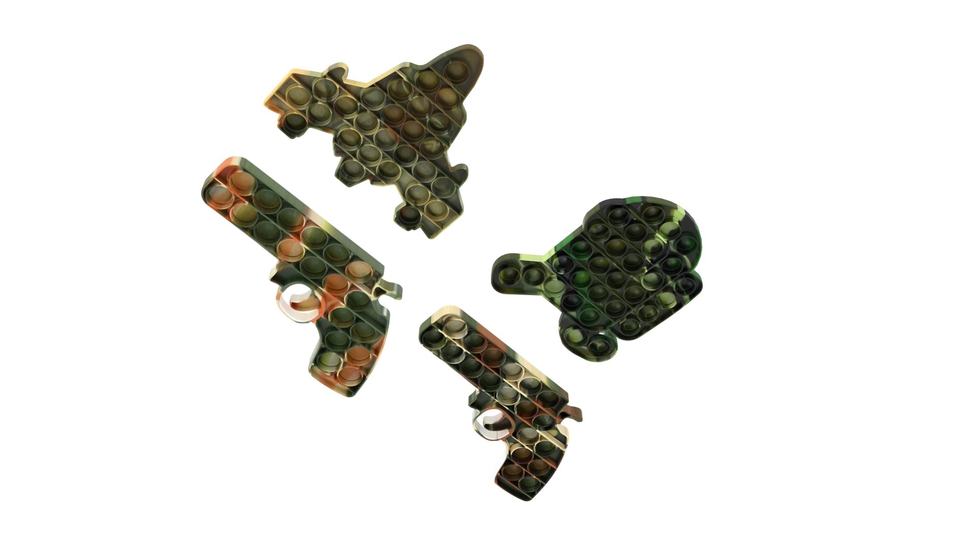 3D Army Pop It Fidget Toys Set - TurboSquid 1769412