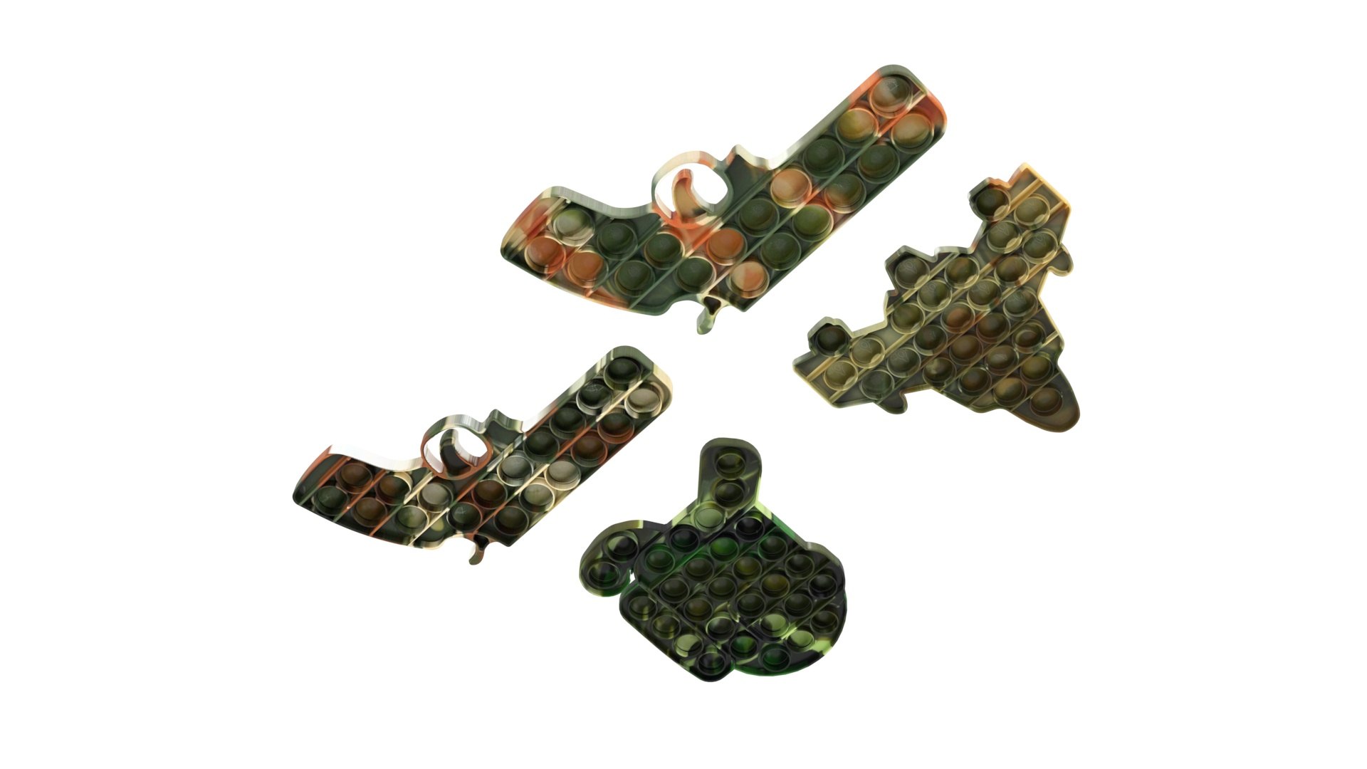 3D Army Pop It Fidget Toys Set - TurboSquid 1769412