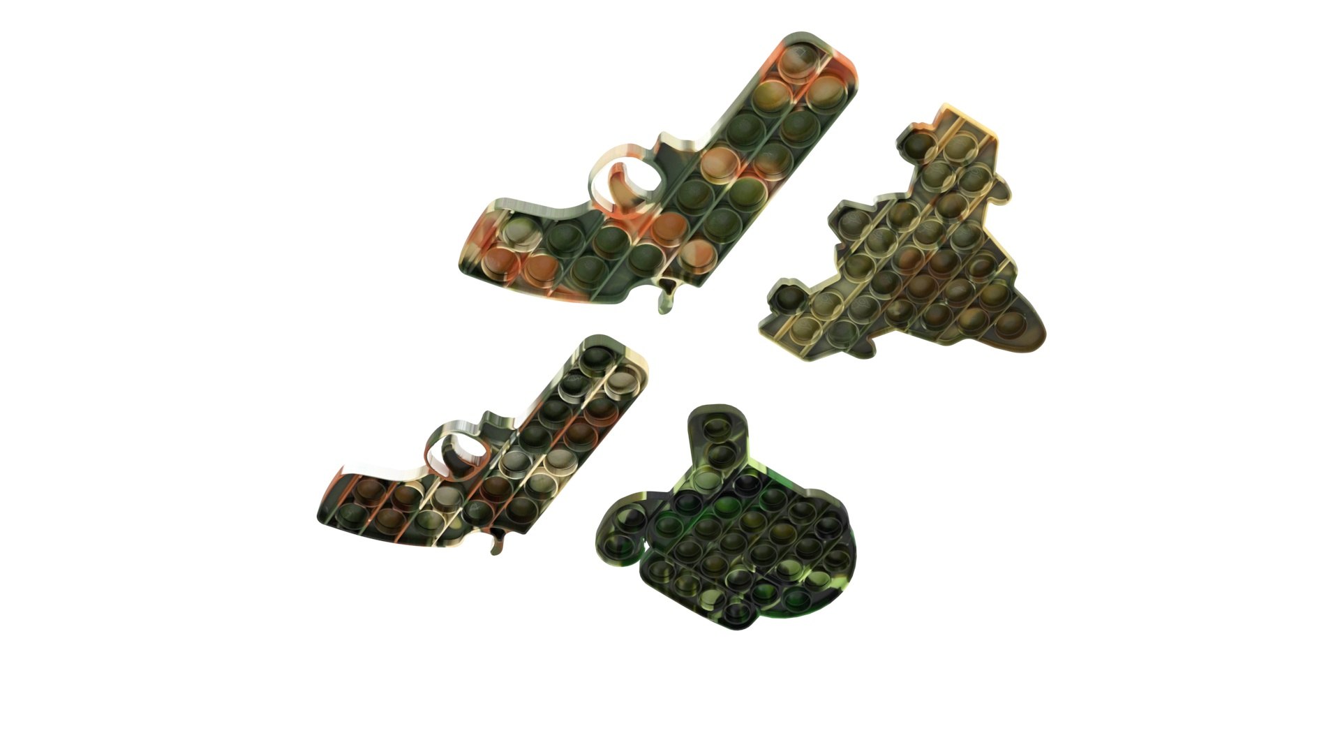 3D Army Pop It Fidget Toys Set - TurboSquid 1769412