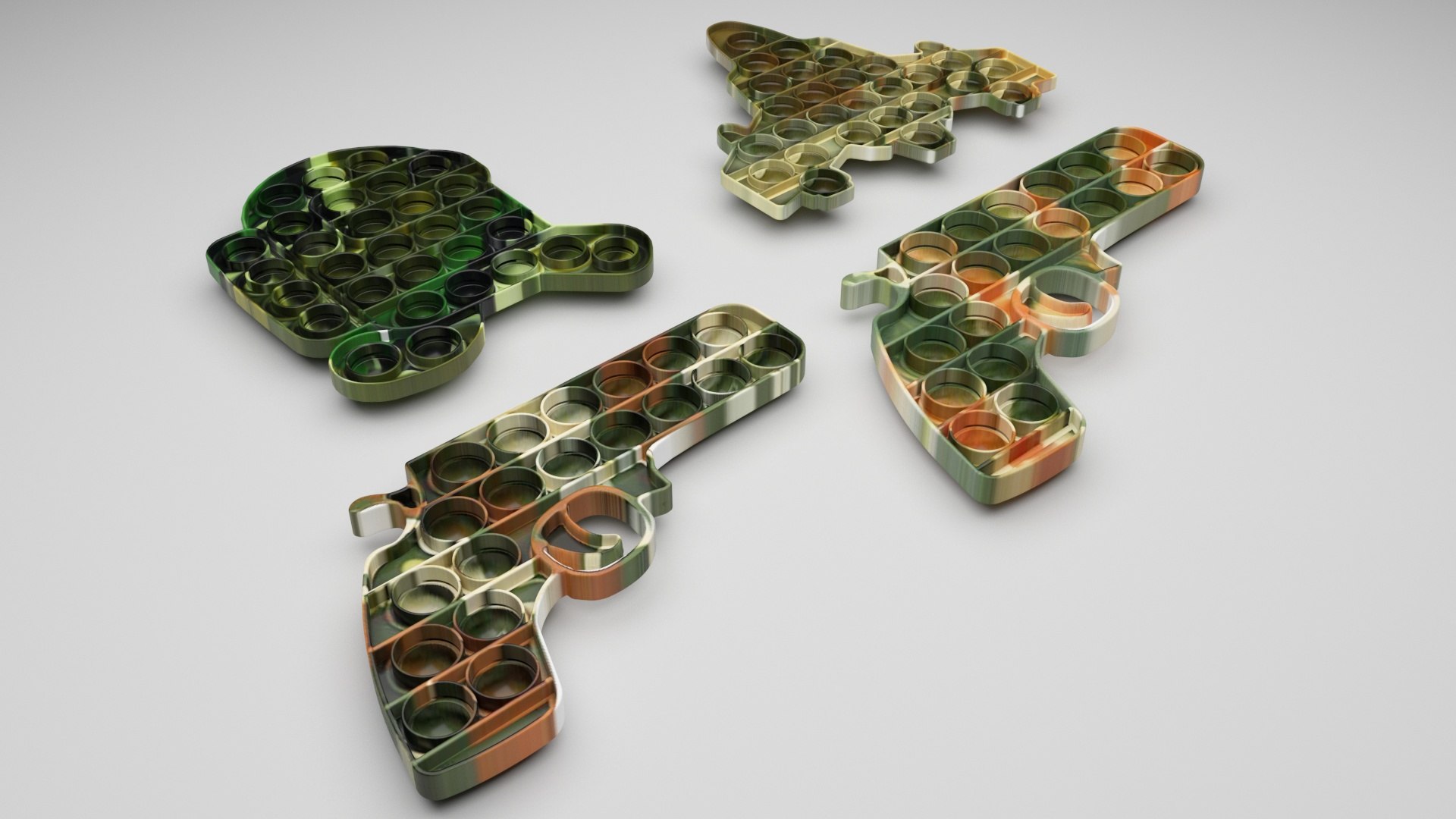 3D Army Pop It Fidget Toys Set - TurboSquid 1769412