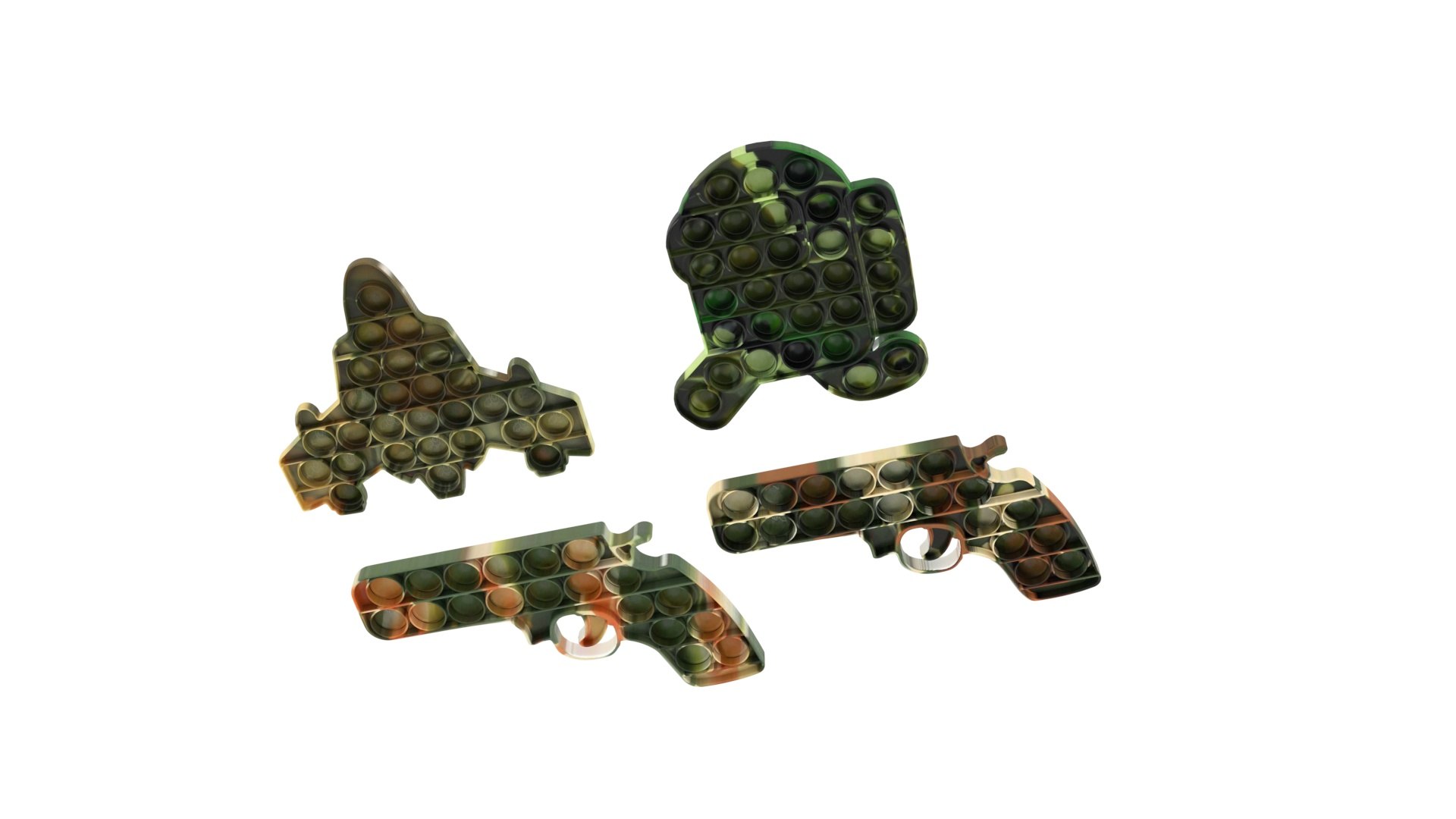 3D Army Pop It Fidget Toys Set - TurboSquid 1769412