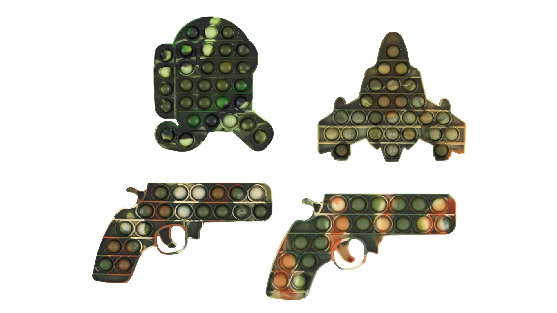 3D Army Pop It Fidget Toys Set - TurboSquid 1769412