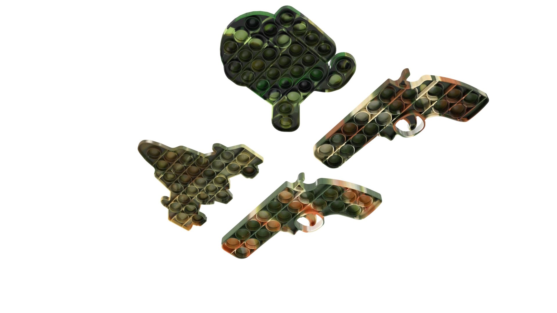 3D Army Pop It Fidget Toys Set - TurboSquid 1769412