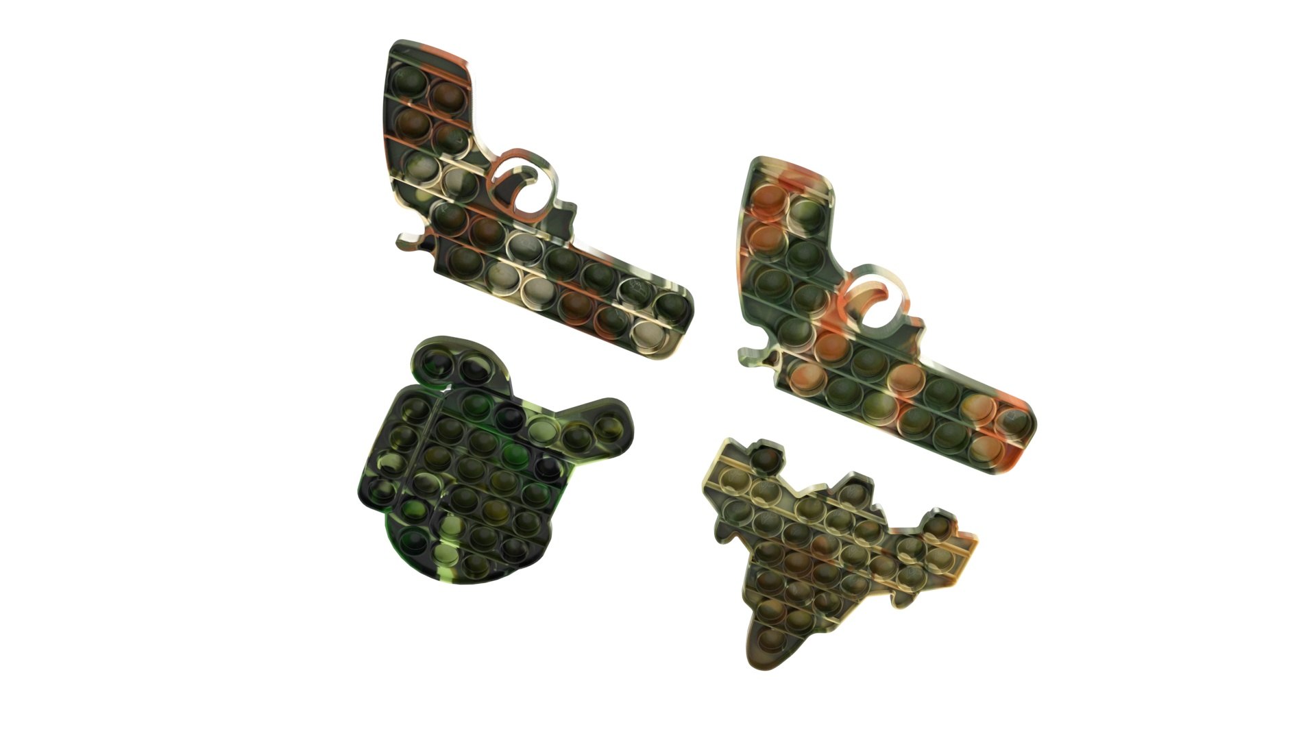 3D Army Pop It Fidget Toys Set - TurboSquid 1769412