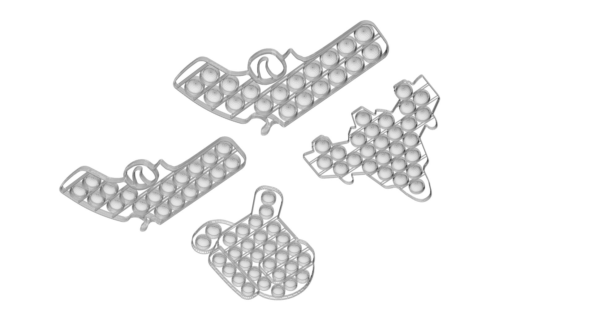 3D Army Pop It Fidget Toys Set - TurboSquid 1769412