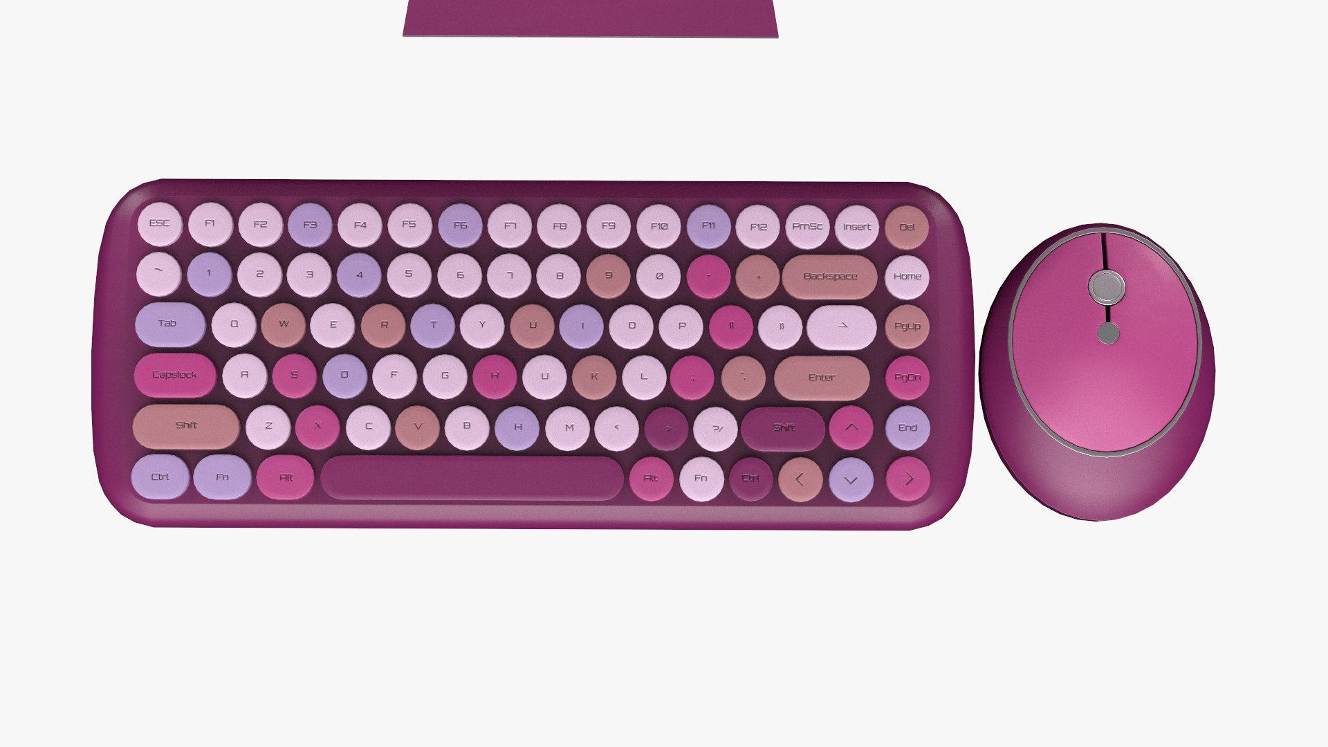 Sweet Pc Set Monitor Keyboard Mouse Candy Pink Version 3D Model ...
