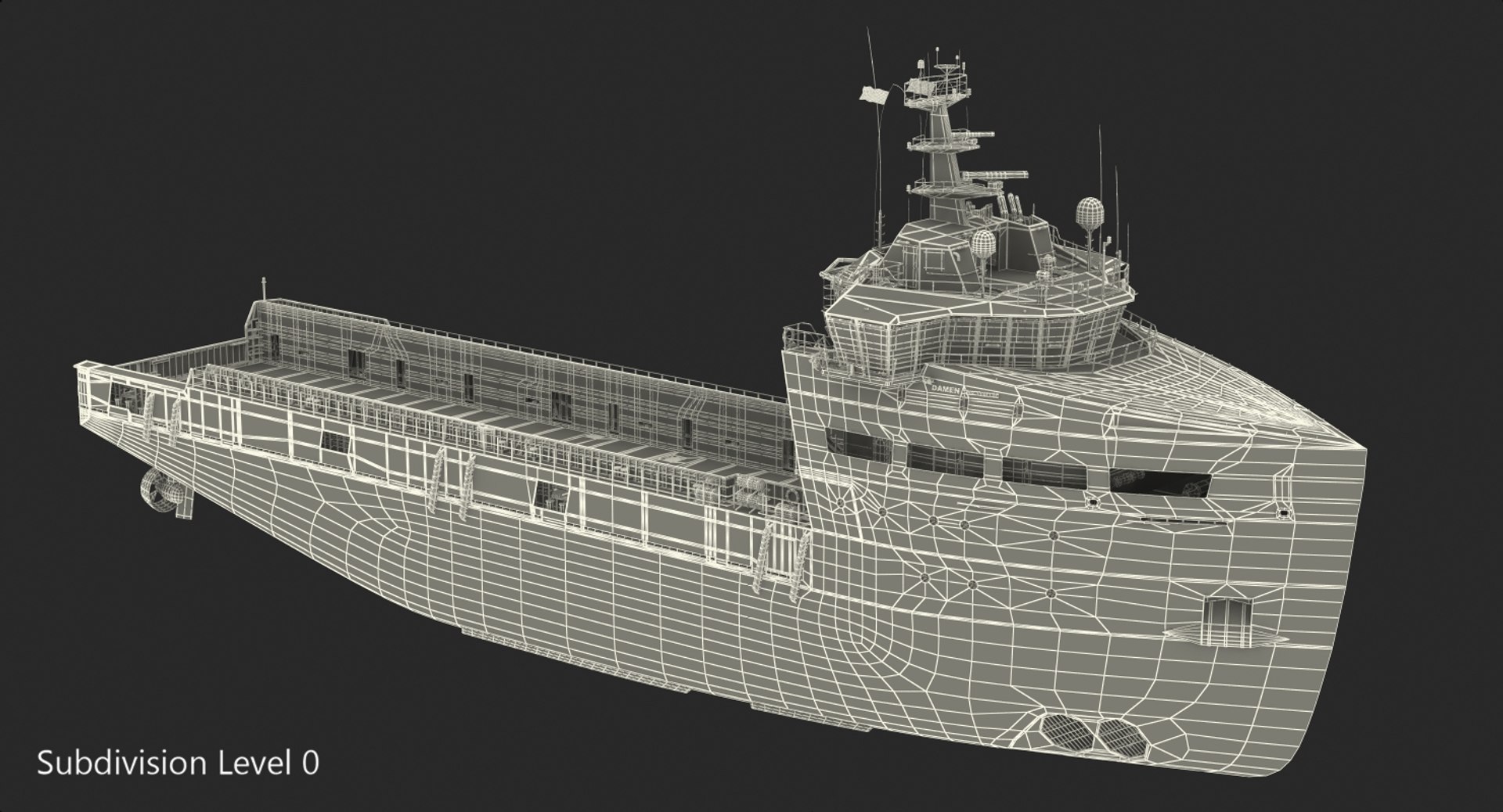 Platform supply vessel rigged 3D model - TurboSquid 1294039
