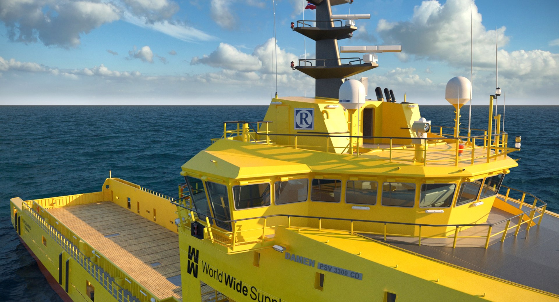 Platform supply vessel rigged 3D model - TurboSquid 1294039