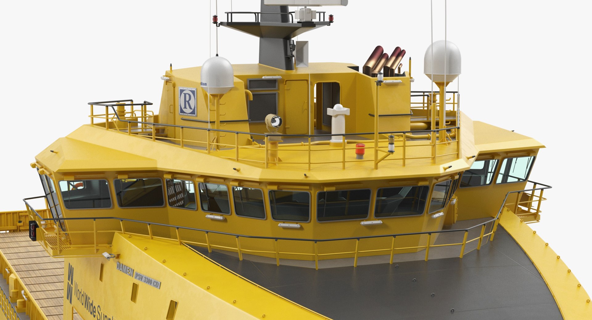 Platform supply vessel rigged 3D model - TurboSquid 1294039