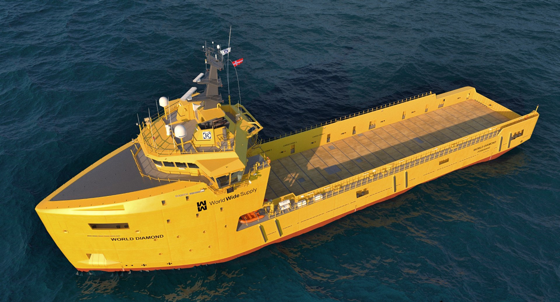 Platform supply vessel rigged 3D model - TurboSquid 1294039