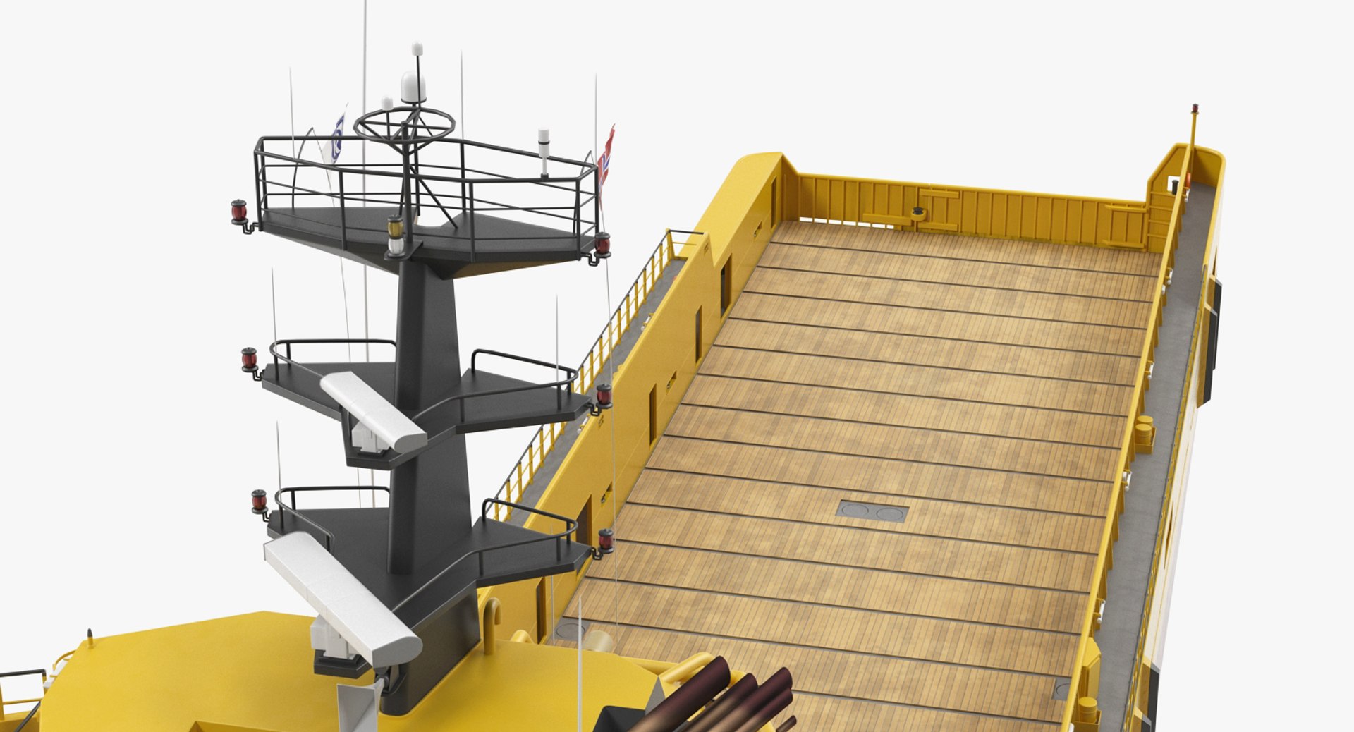 Platform supply vessel rigged 3D model - TurboSquid 1294039