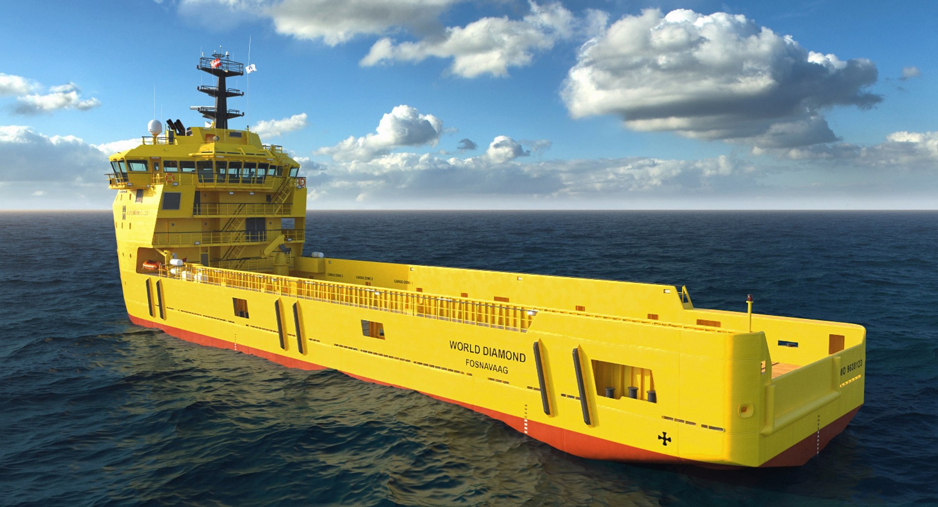 Platform supply vessel rigged 3D model - TurboSquid 1294039