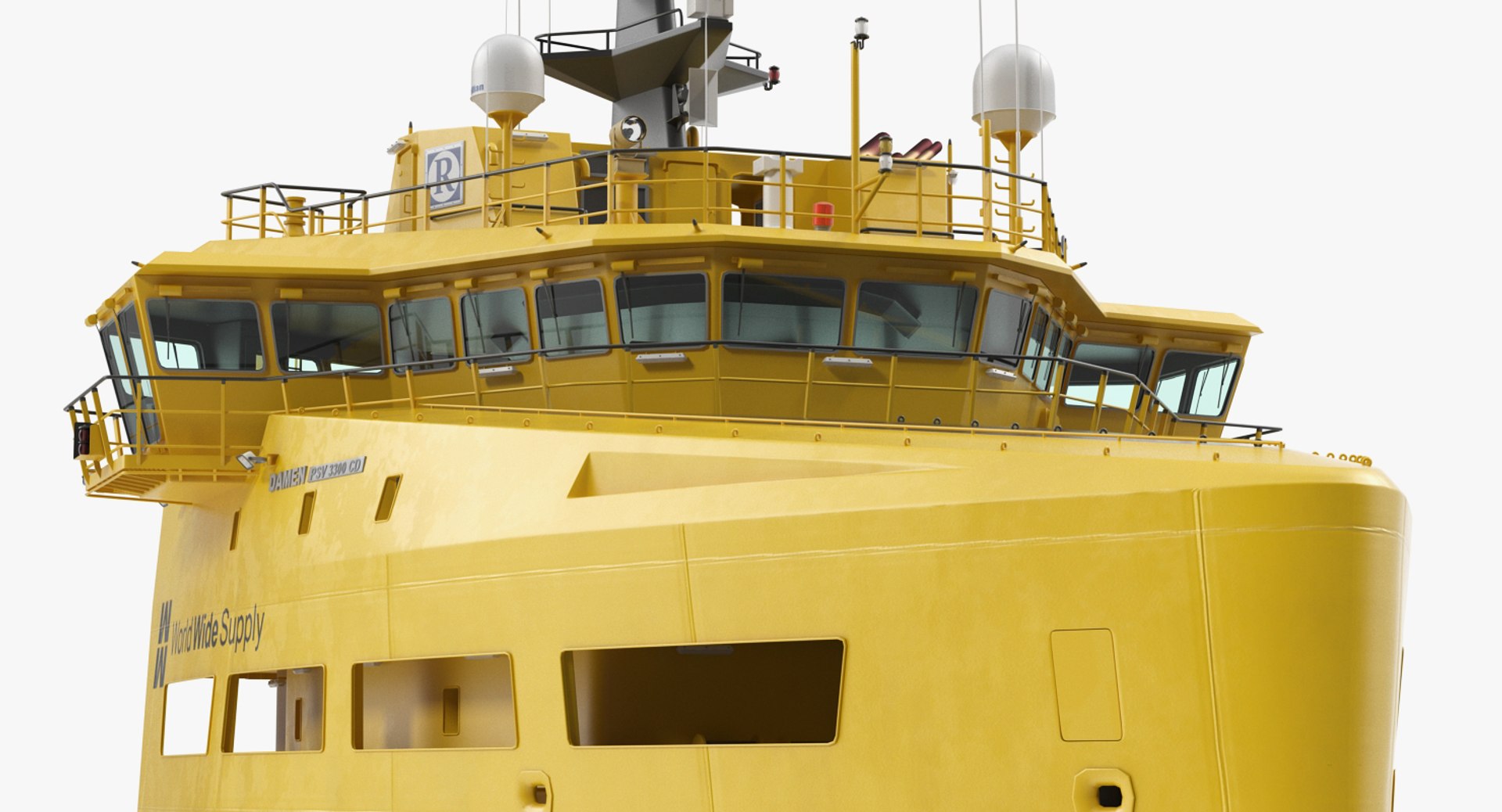 Platform supply vessel rigged 3D model - TurboSquid 1294039