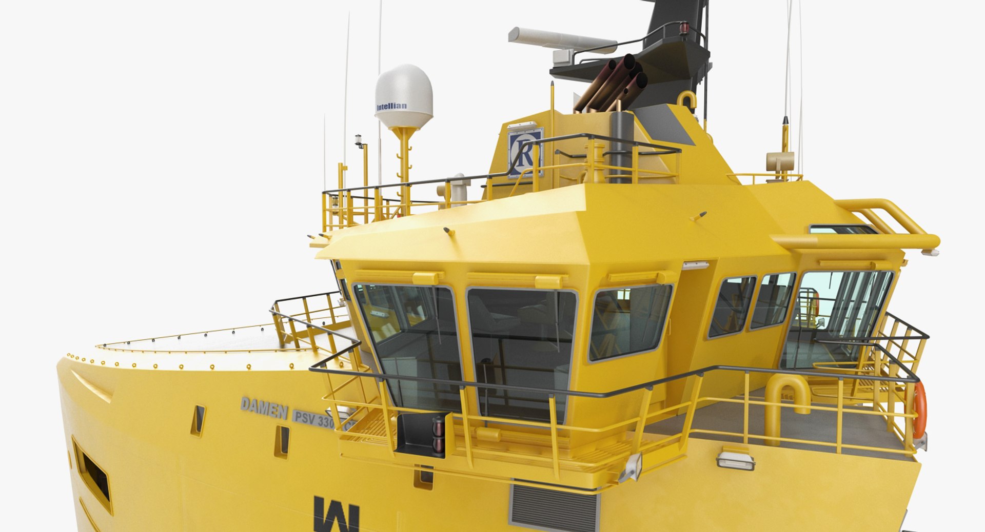 Platform supply vessel rigged 3D model - TurboSquid 1294039