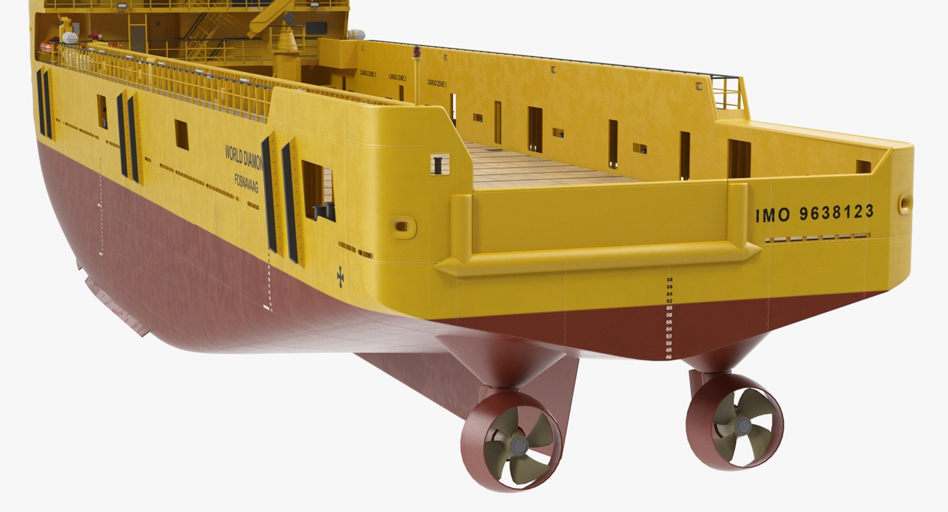 Platform supply vessel rigged 3D model - TurboSquid 1294039