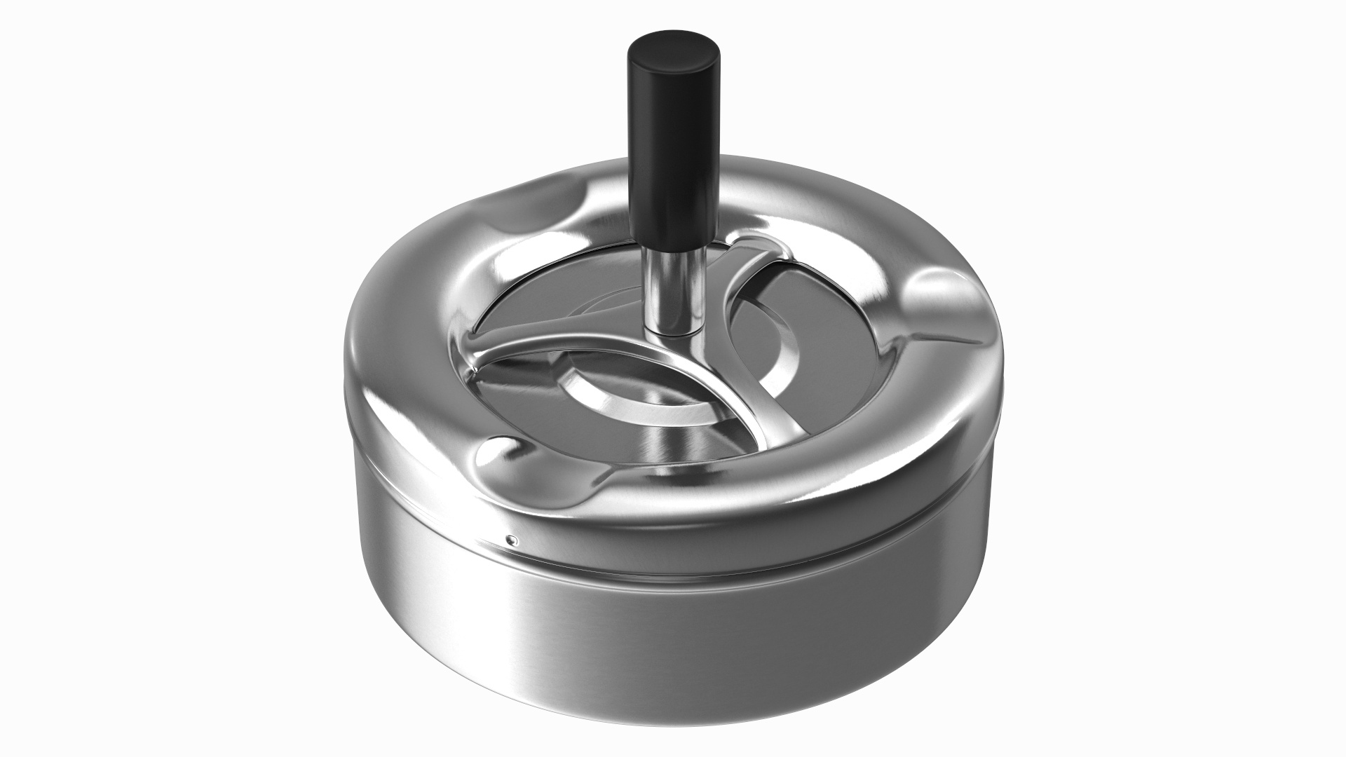3D Round Push Down Ashtray Chrome - TurboSquid 2131759