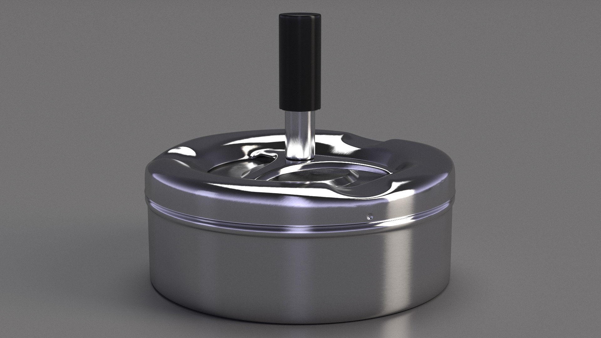 3D Round Push Down Ashtray Chrome - TurboSquid 2131759