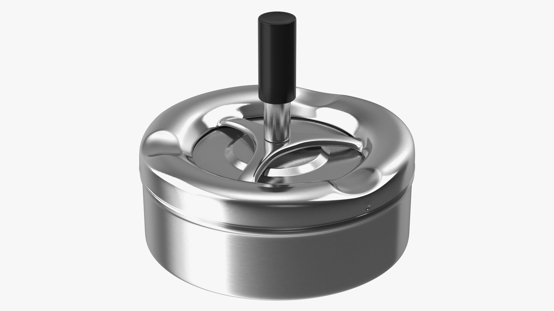 3D Round Push Down Ashtray Chrome - TurboSquid 2131759