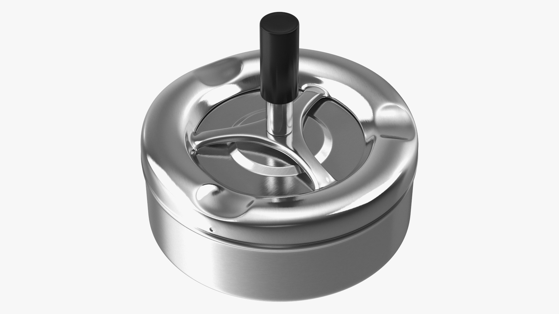 3D Round Push Down Ashtray Chrome - TurboSquid 2131759