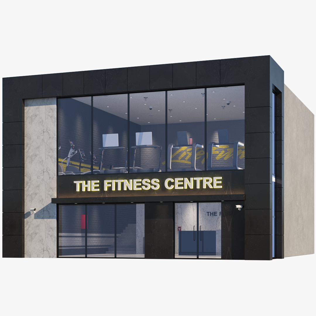 3D Interior And Exterior Gym Building - TurboSquid 1759812