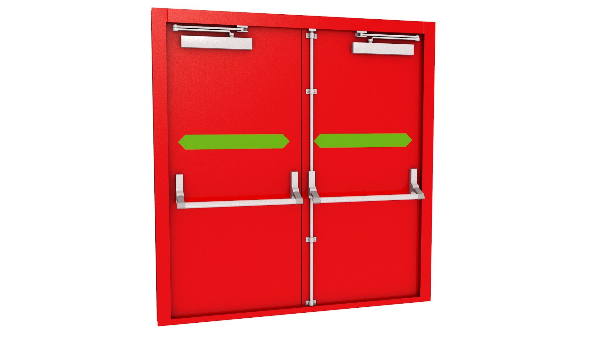3D Model Double Fire Exit Red 3D - TurboSquid 1759657