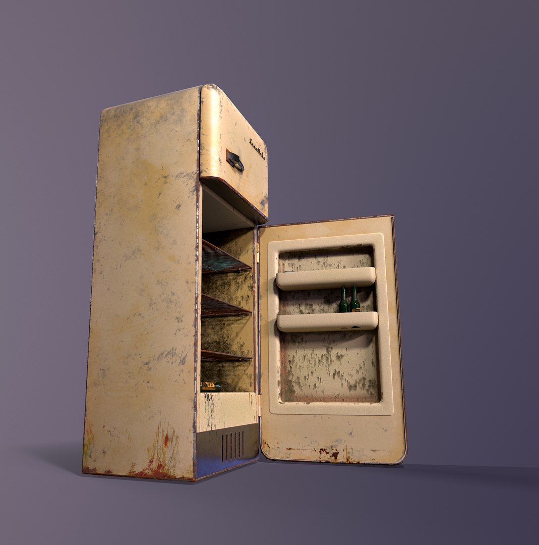 3D Old Rusty Refrigerator - TurboSquid 1986975