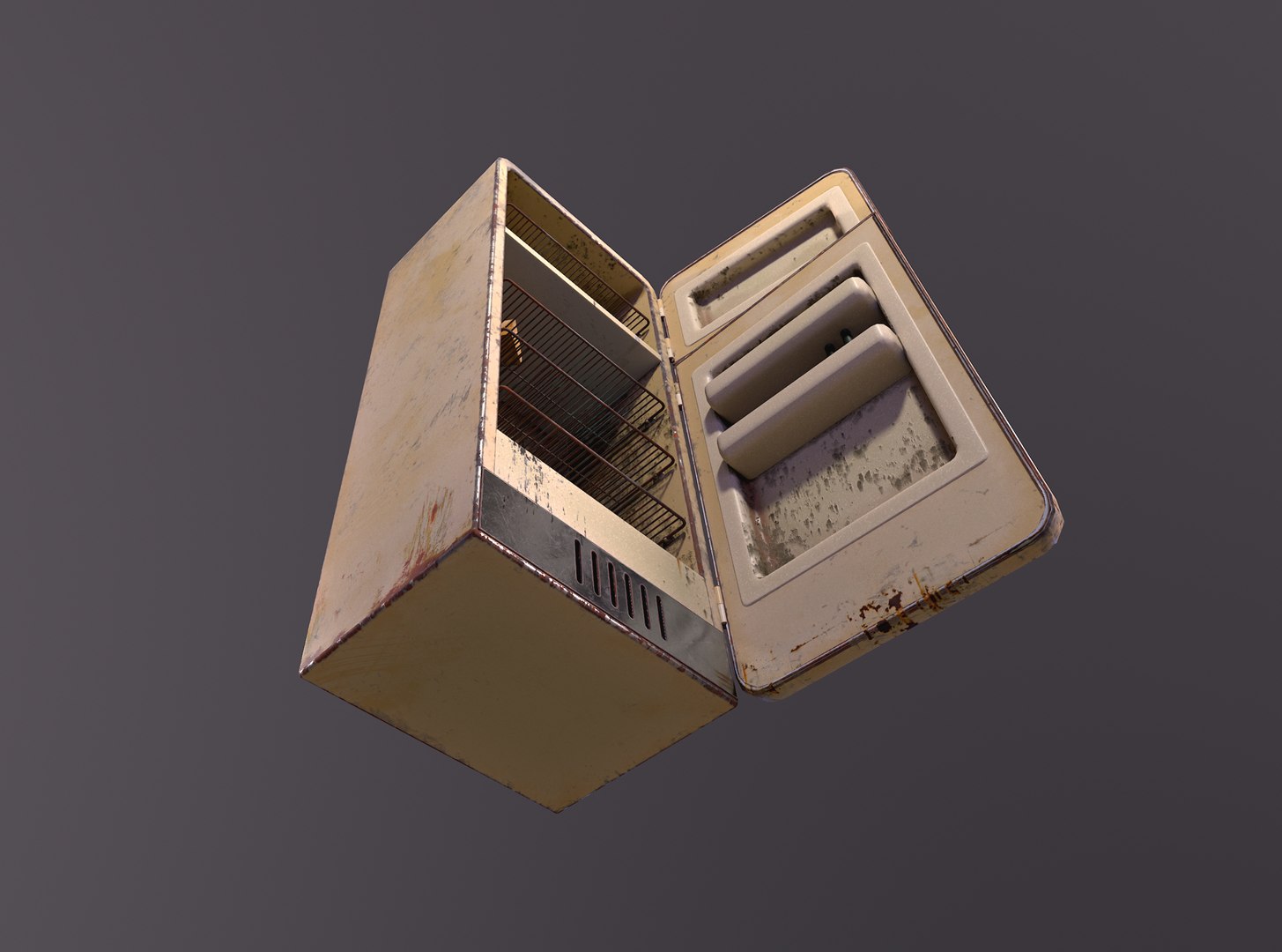 3D Old Rusty Refrigerator - TurboSquid 1986975