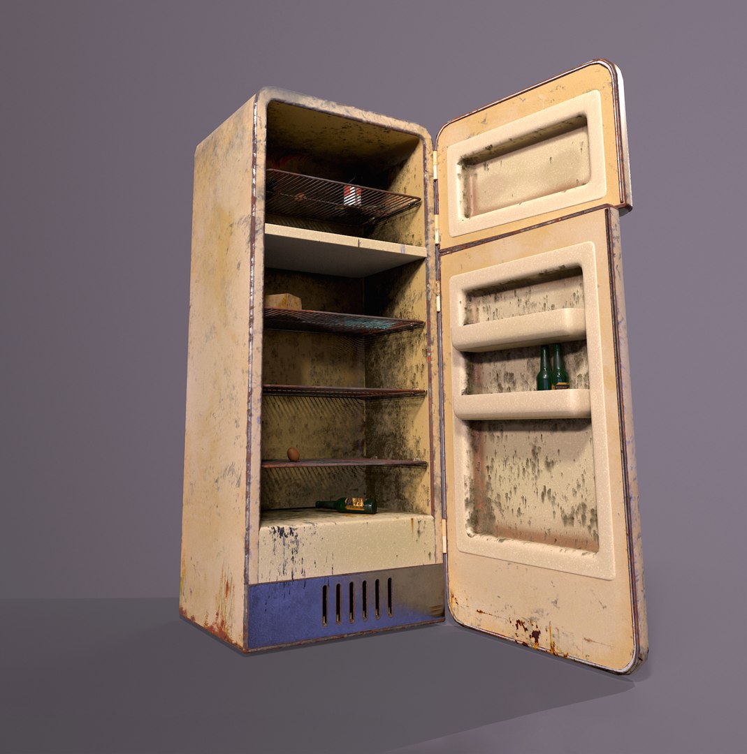 3D Old Rusty Refrigerator - TurboSquid 1986975