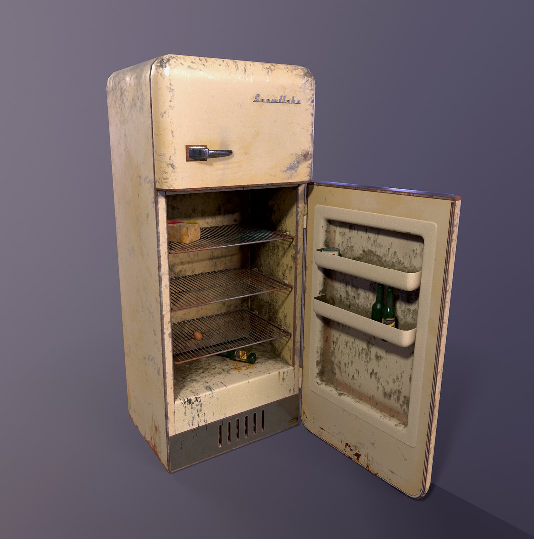 3D Old Rusty Refrigerator - TurboSquid 1986975