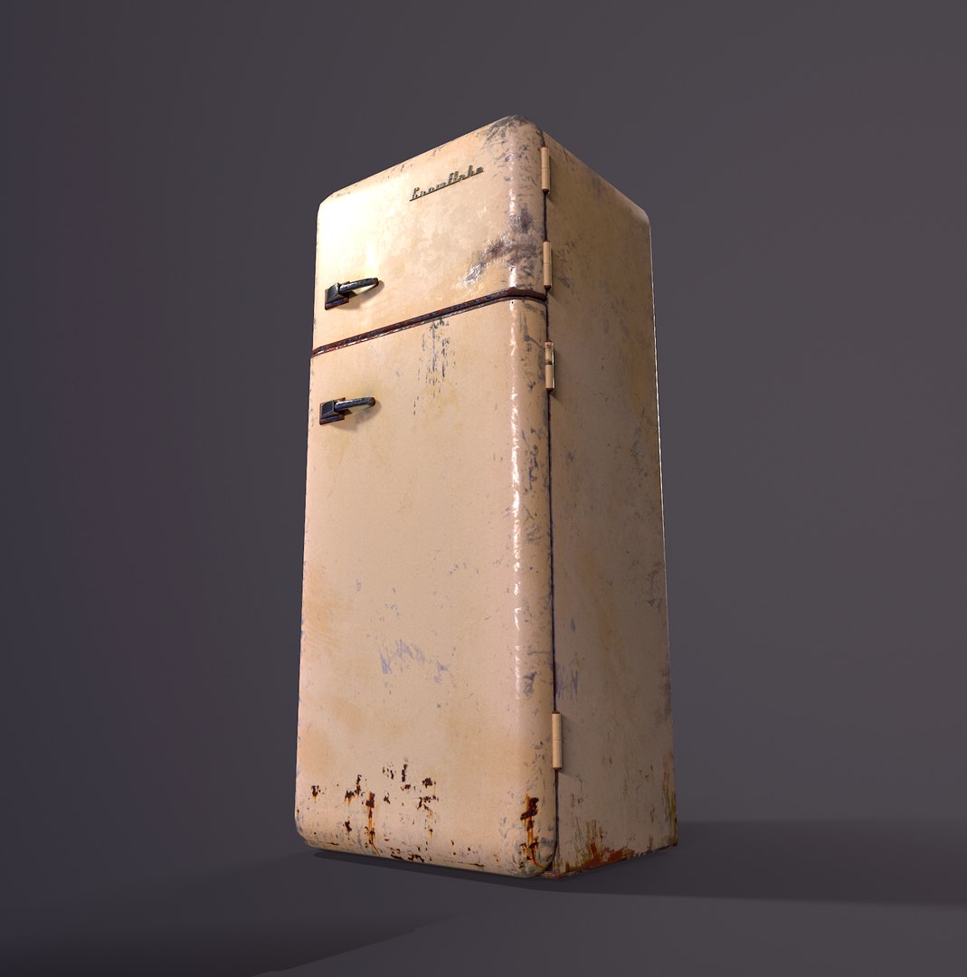 3D Old Rusty Refrigerator - TurboSquid 1986975