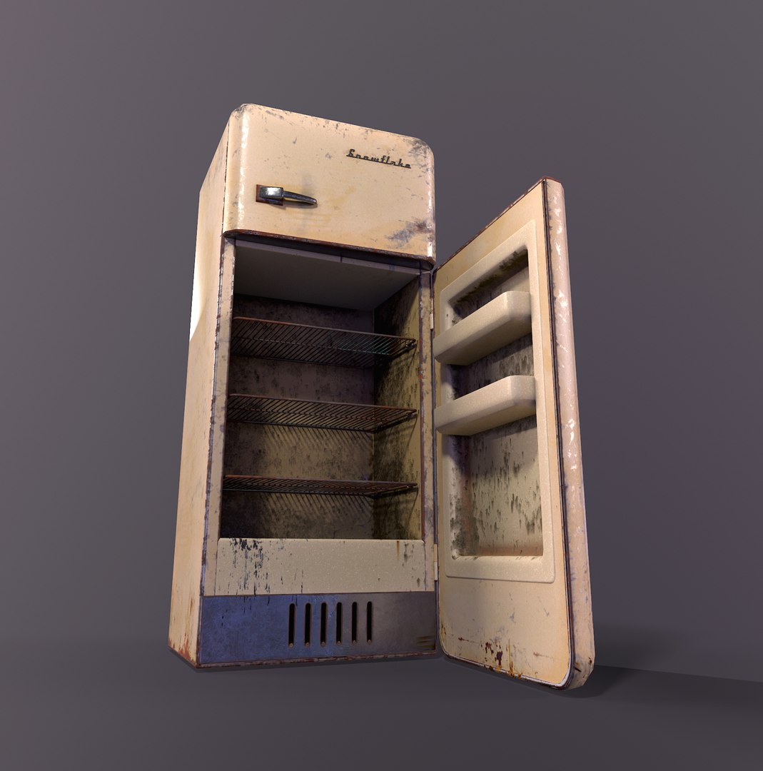 3D Old Rusty Refrigerator - TurboSquid 1986975