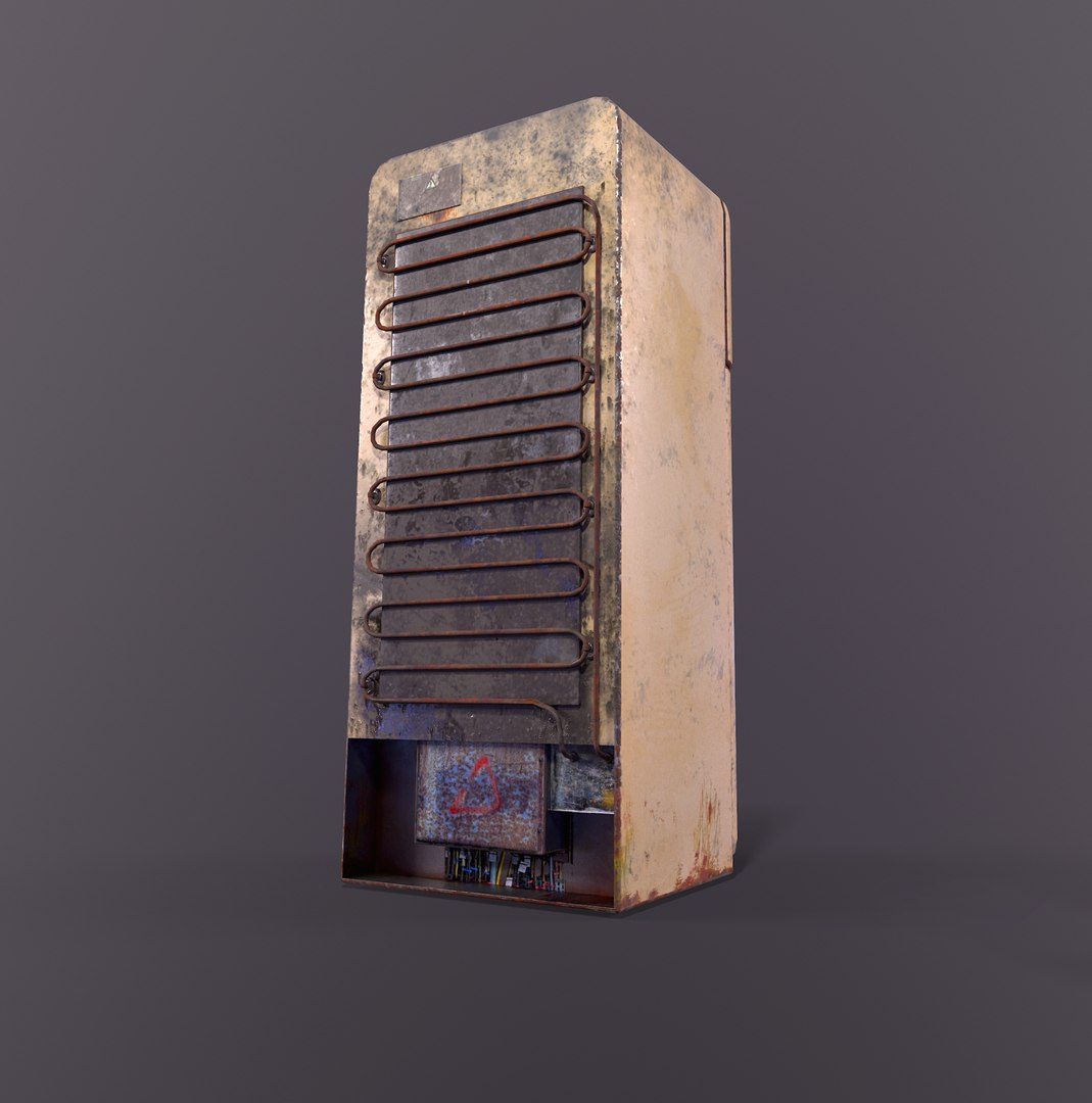 3D Old Rusty Refrigerator - TurboSquid 1986975
