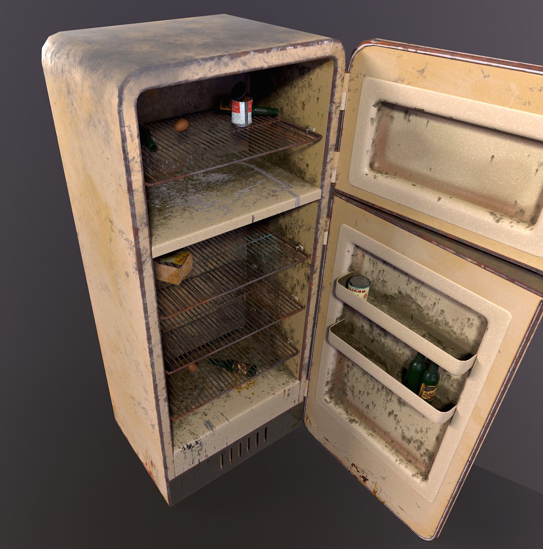 3D Old Rusty Refrigerator - TurboSquid 1986975