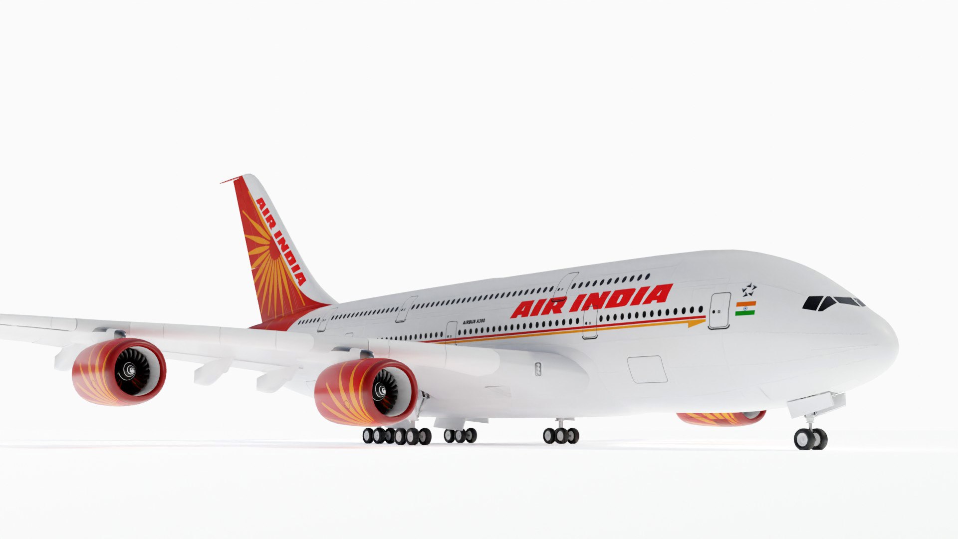 Airbus A380 Airliner Air India 3D Model - TurboSquid 2021694