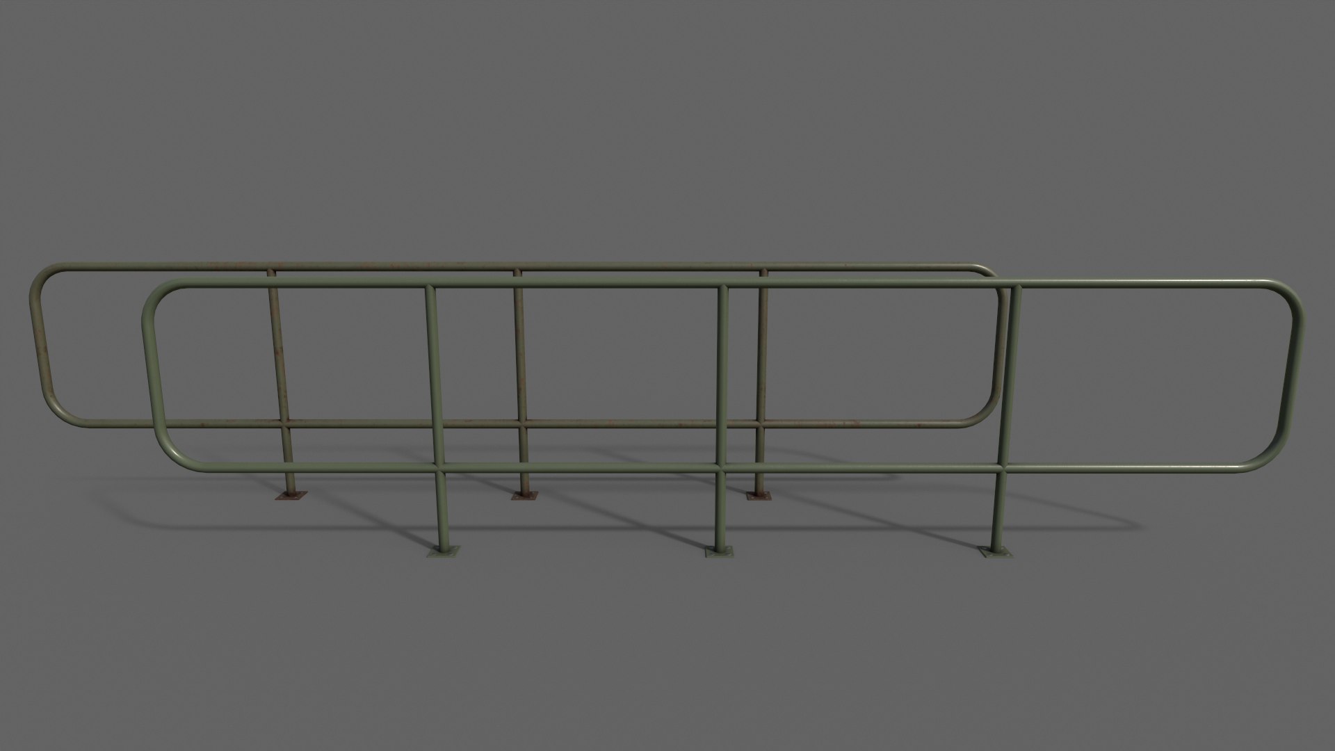 3D model PBR Pedestrian Guard Rail Green V5 - TurboSquid 1867588