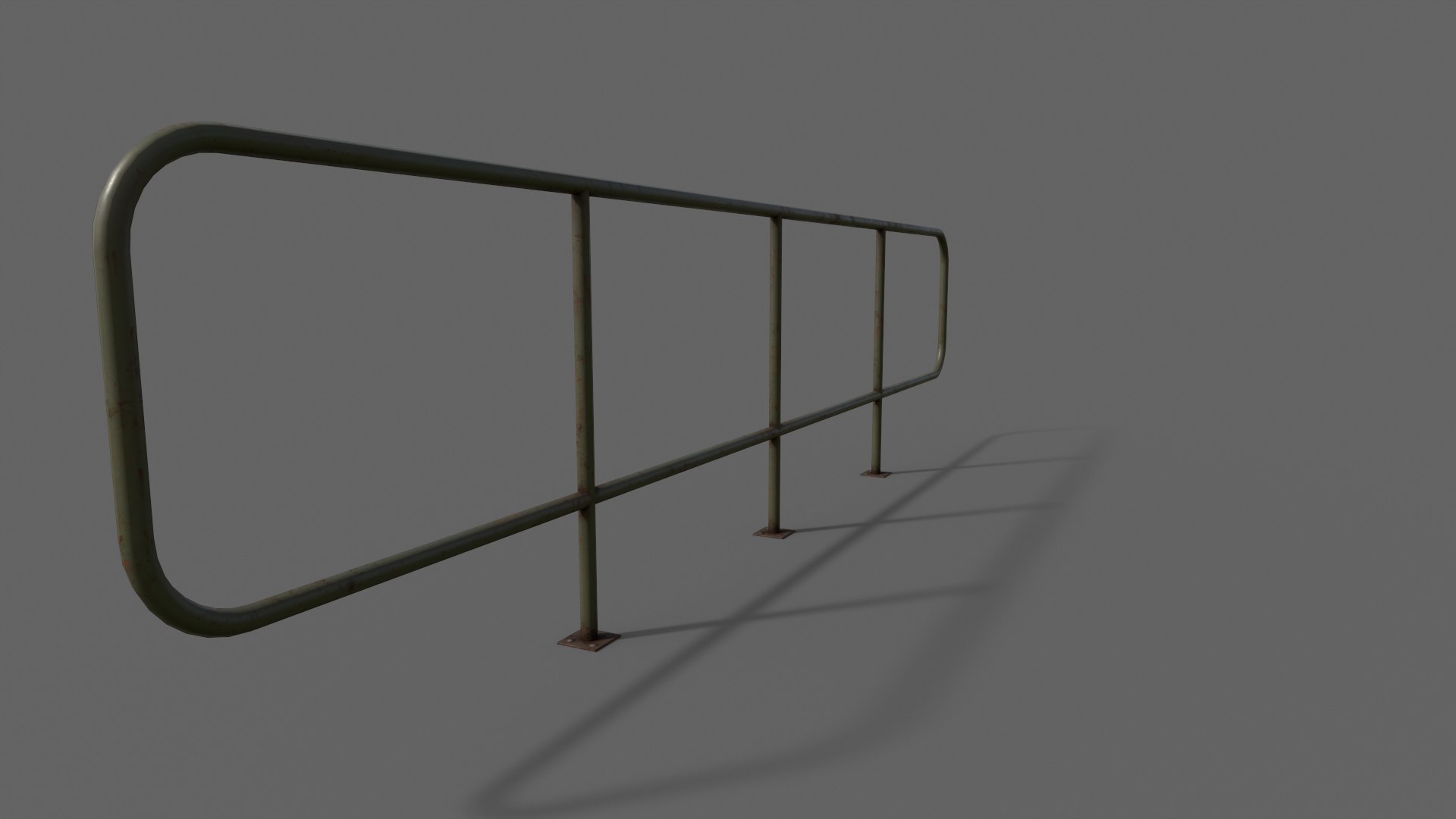 3D Model PBR Pedestrian Guard Rail Green V5 - TurboSquid 1867588