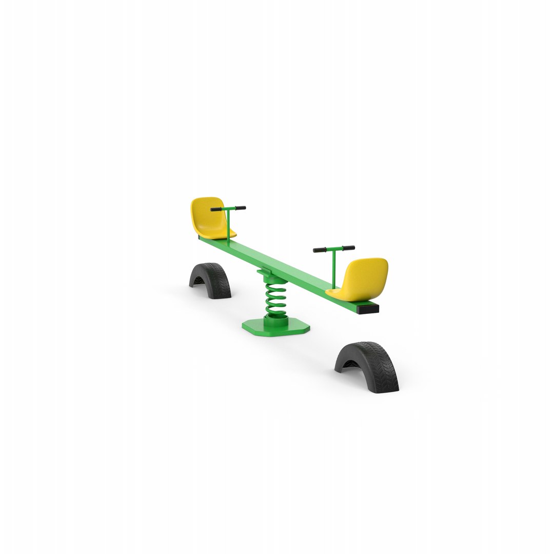 Green See Saw With Tires 3D Model - TurboSquid 2182852
