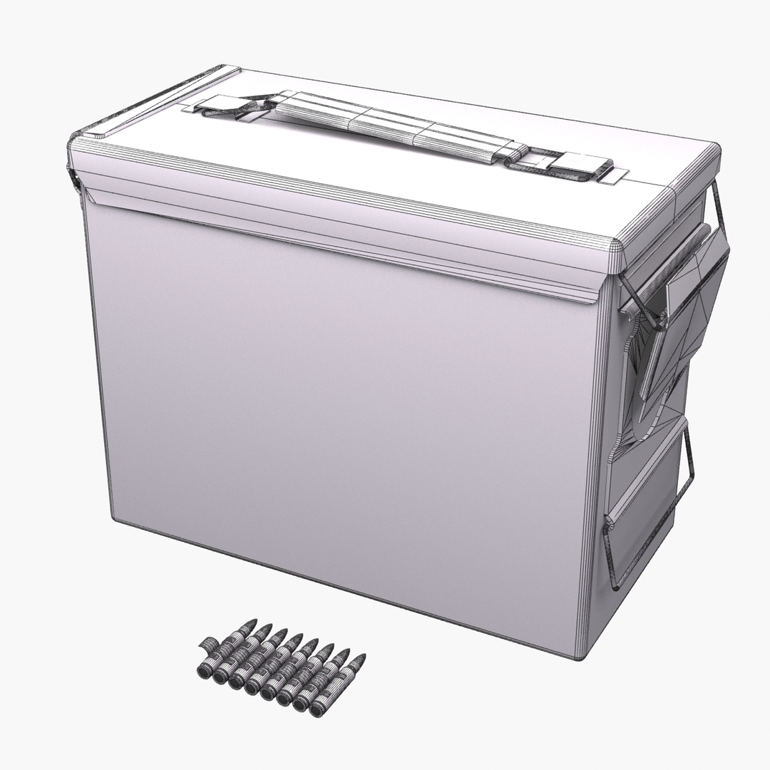 3d ammo box 5 bullets model