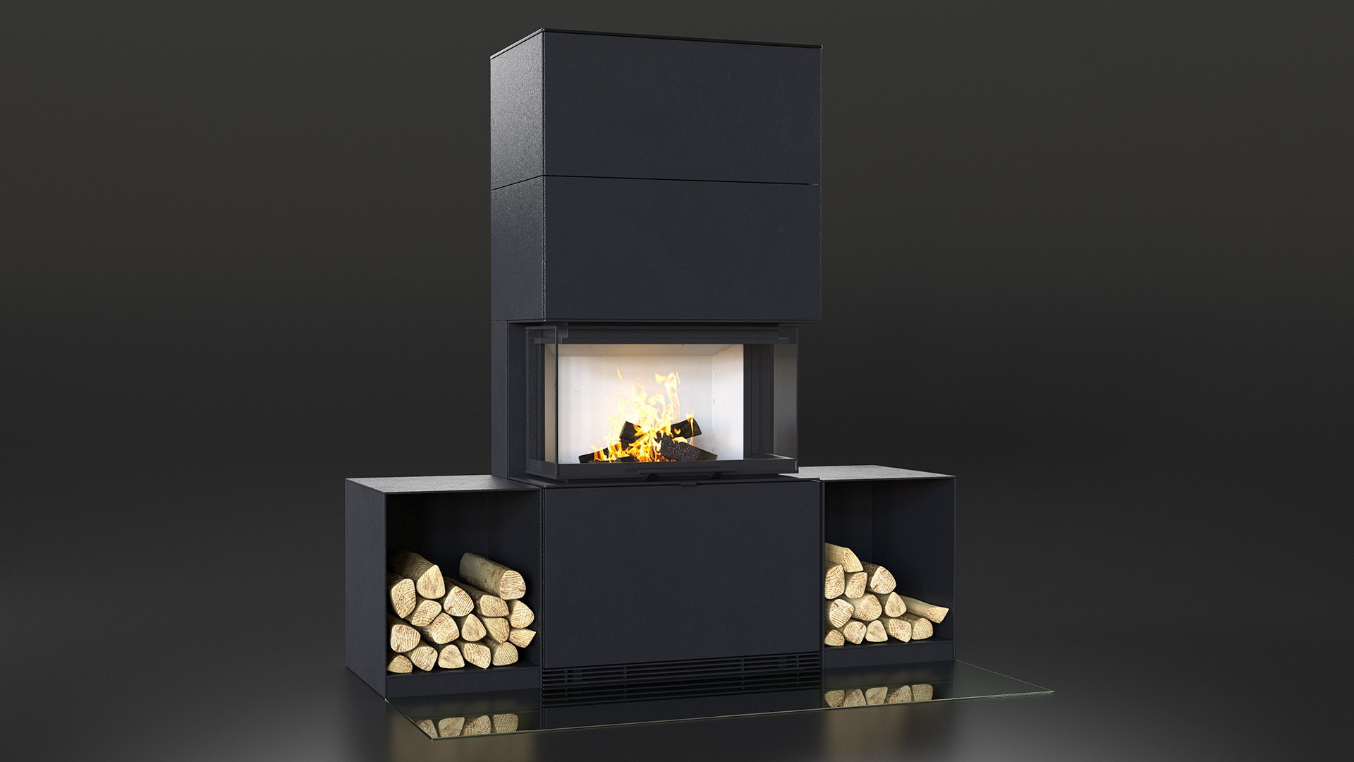 3D Wood Burning Fireplace Contura Model - TurboSquid 1486382