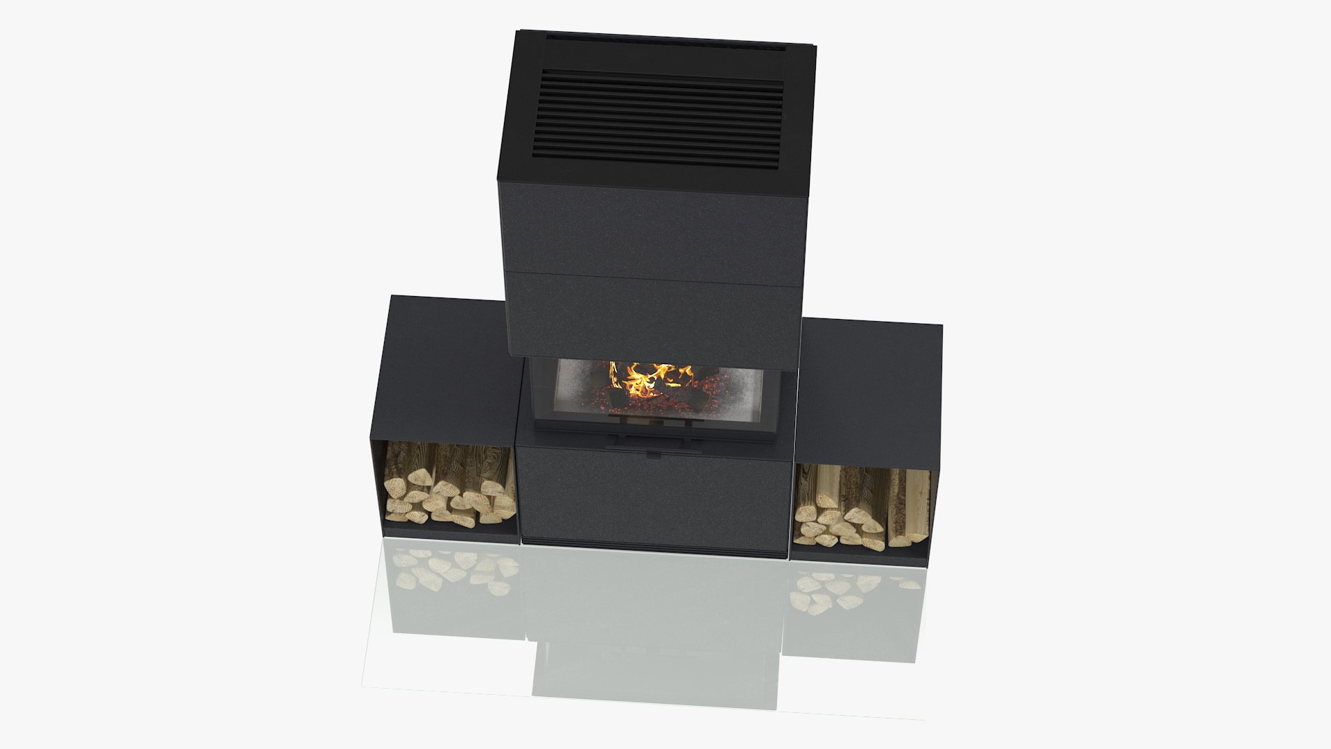 3D wood burning fireplace contura model - TurboSquid 1486382