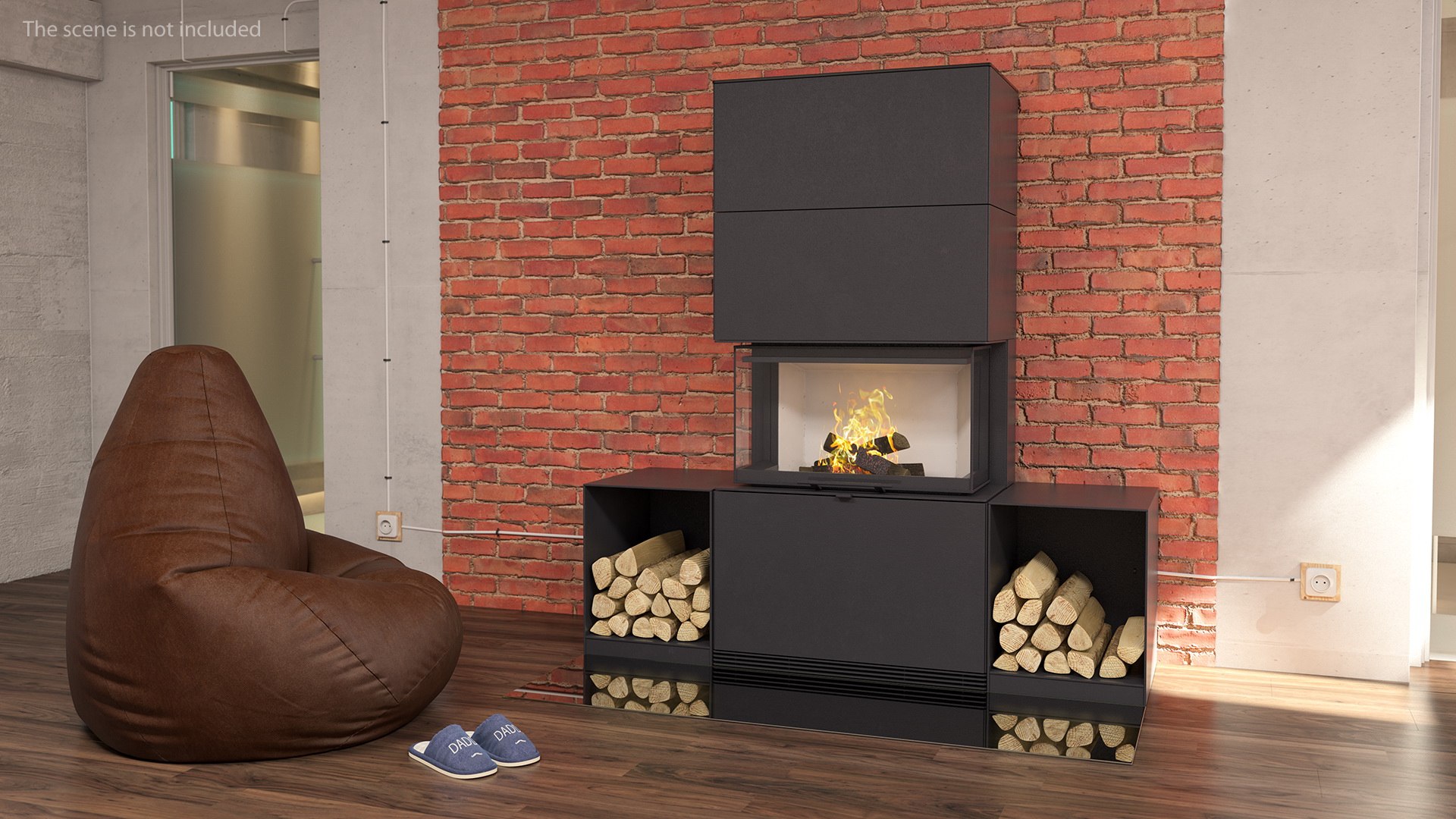 3D wood burning fireplace contura model - TurboSquid 1486382