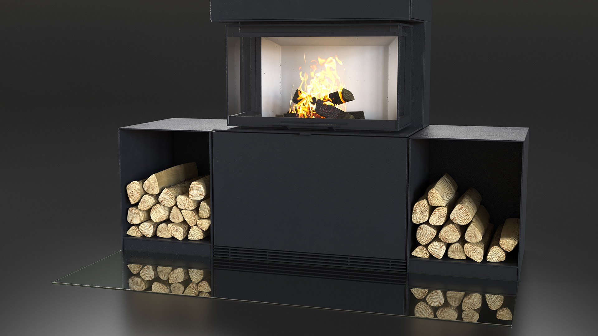 3D Wood Burning Fireplace Contura Model - TurboSquid 1486382