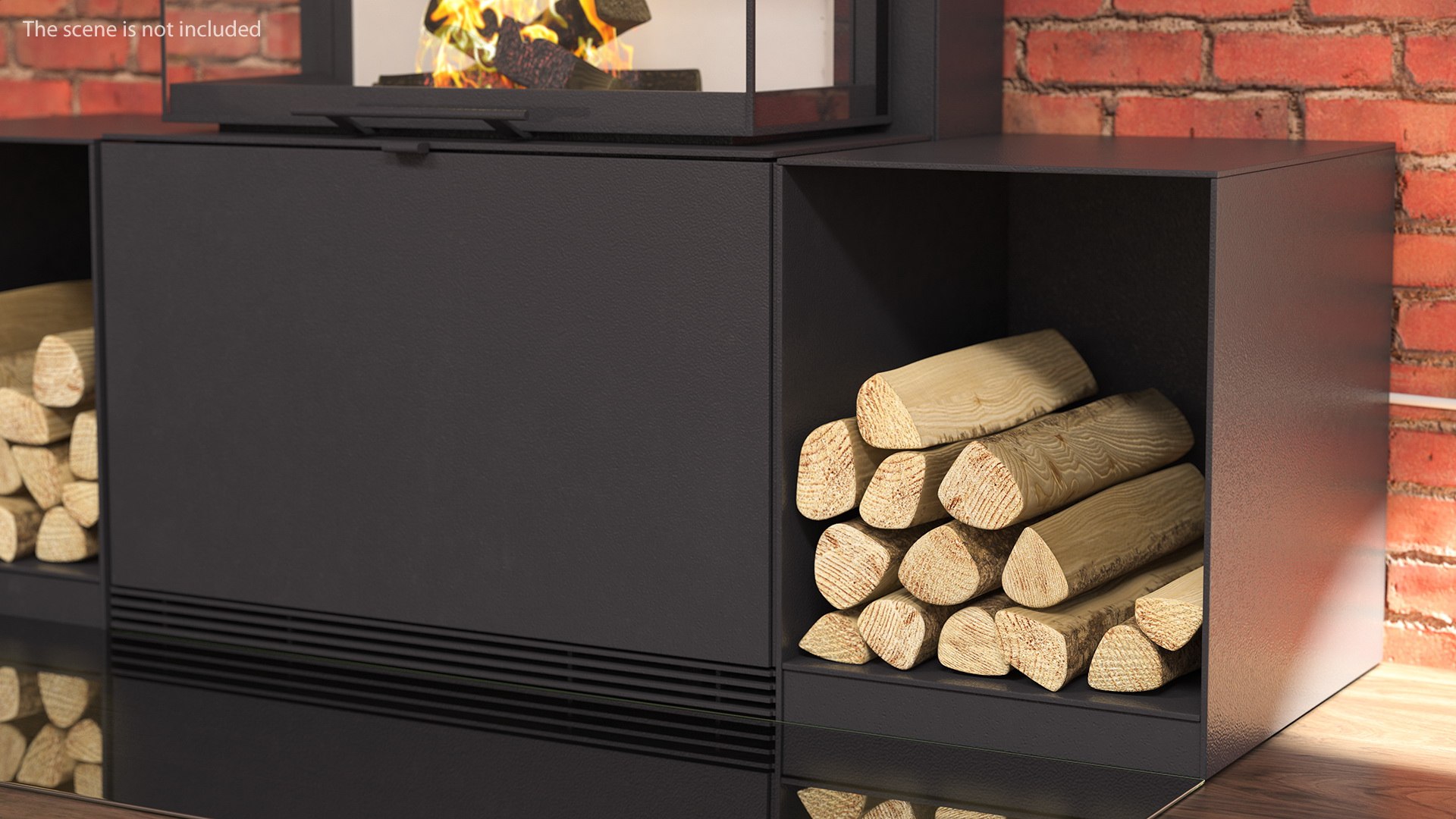 3D Wood Burning Fireplace Contura Model - TurboSquid 1486382