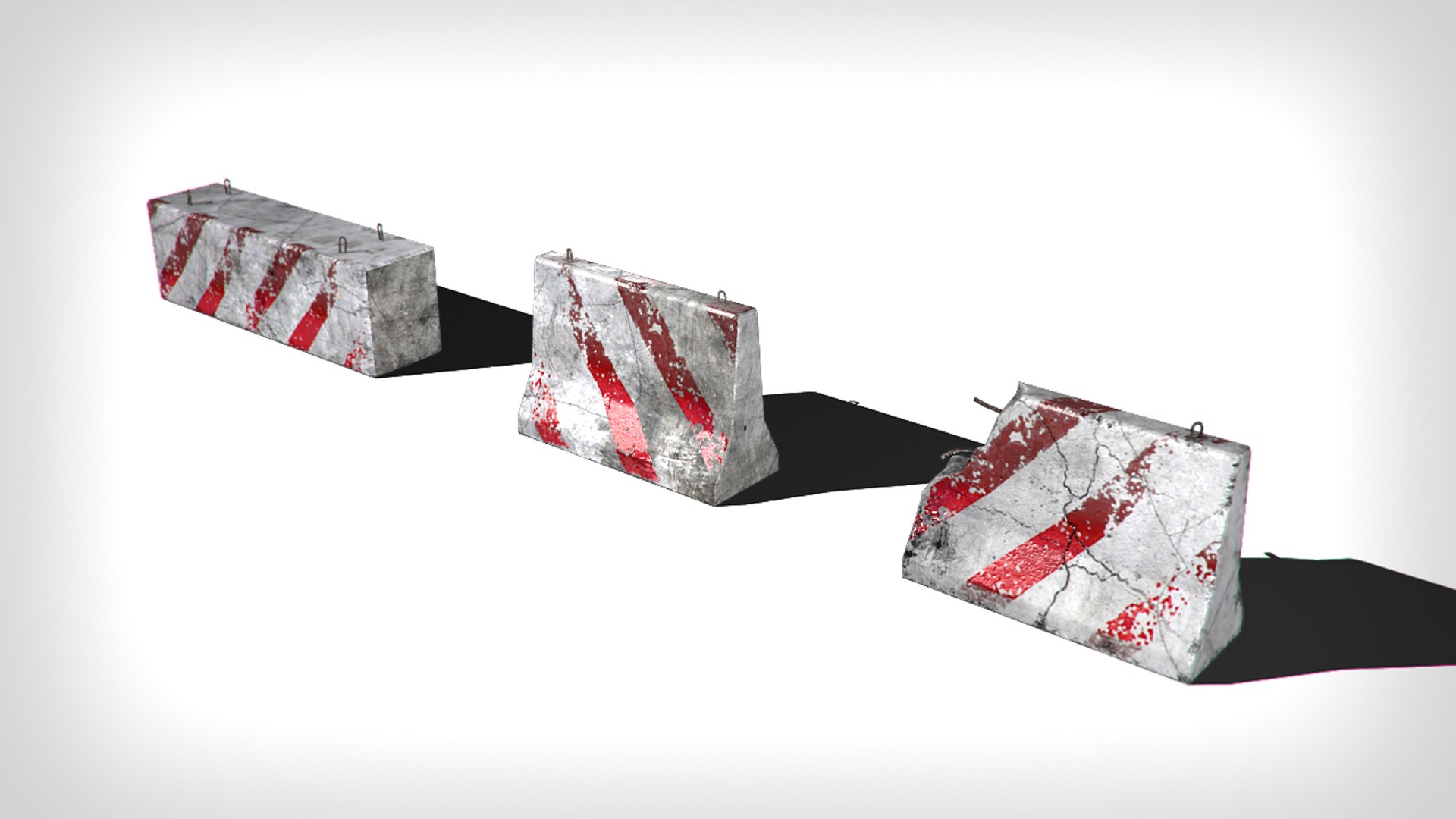 Road Blocks 3d Model